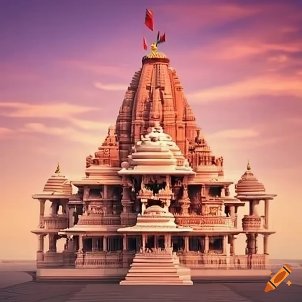 Modi at ram mandir on Craiyon