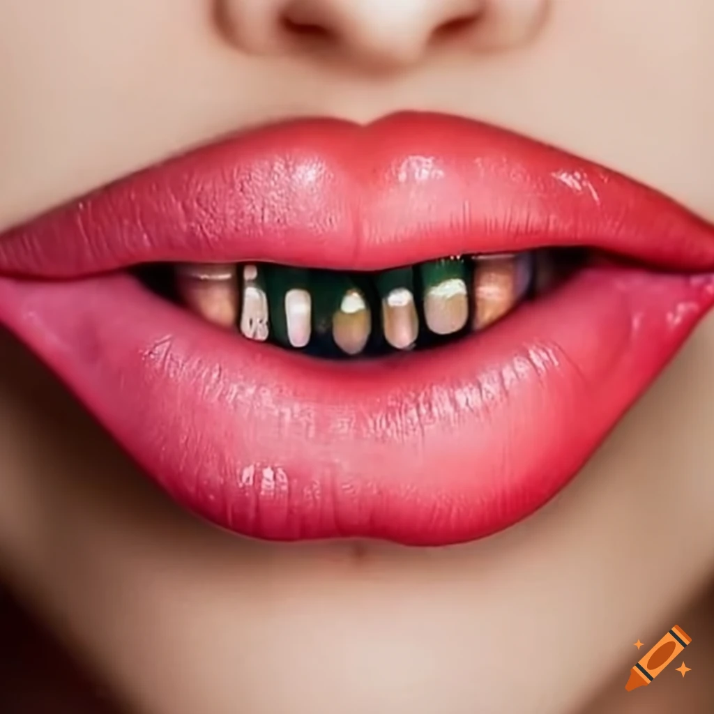 Close-up of human lips on Craiyon