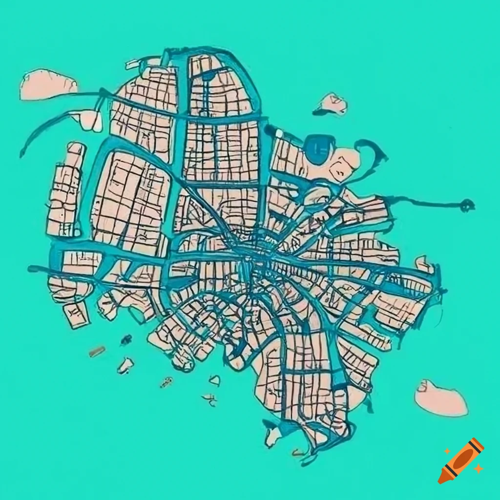 Hand-drawn map of london on Craiyon
