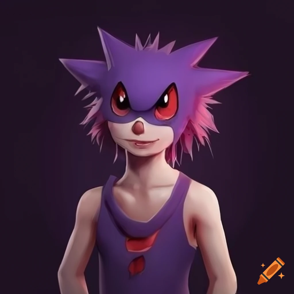Human character inspired by gengar from pokemon on Craiyon