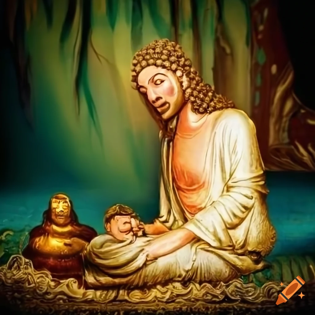 Buddha and jesus hanging out relaxing on Craiyon