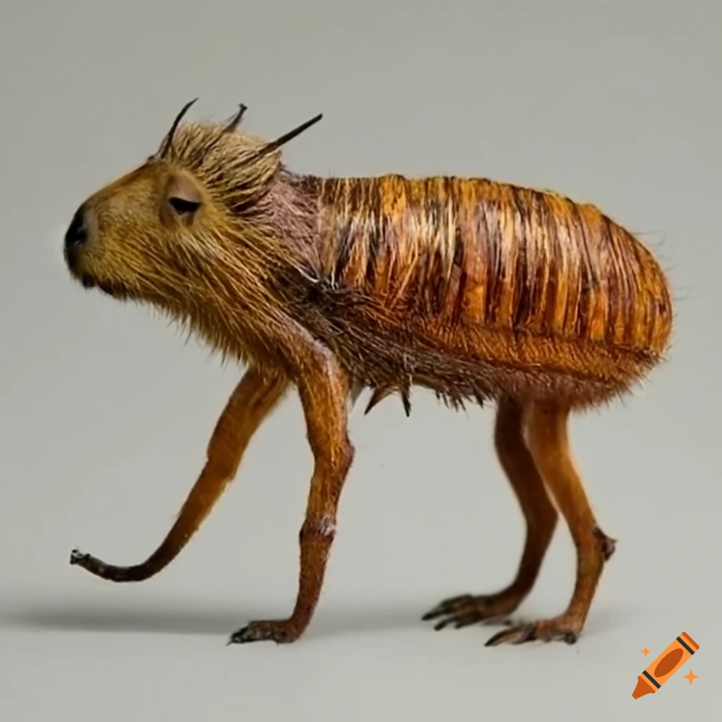 Chimera from capybara and devil's darning needle insect on Craiyon