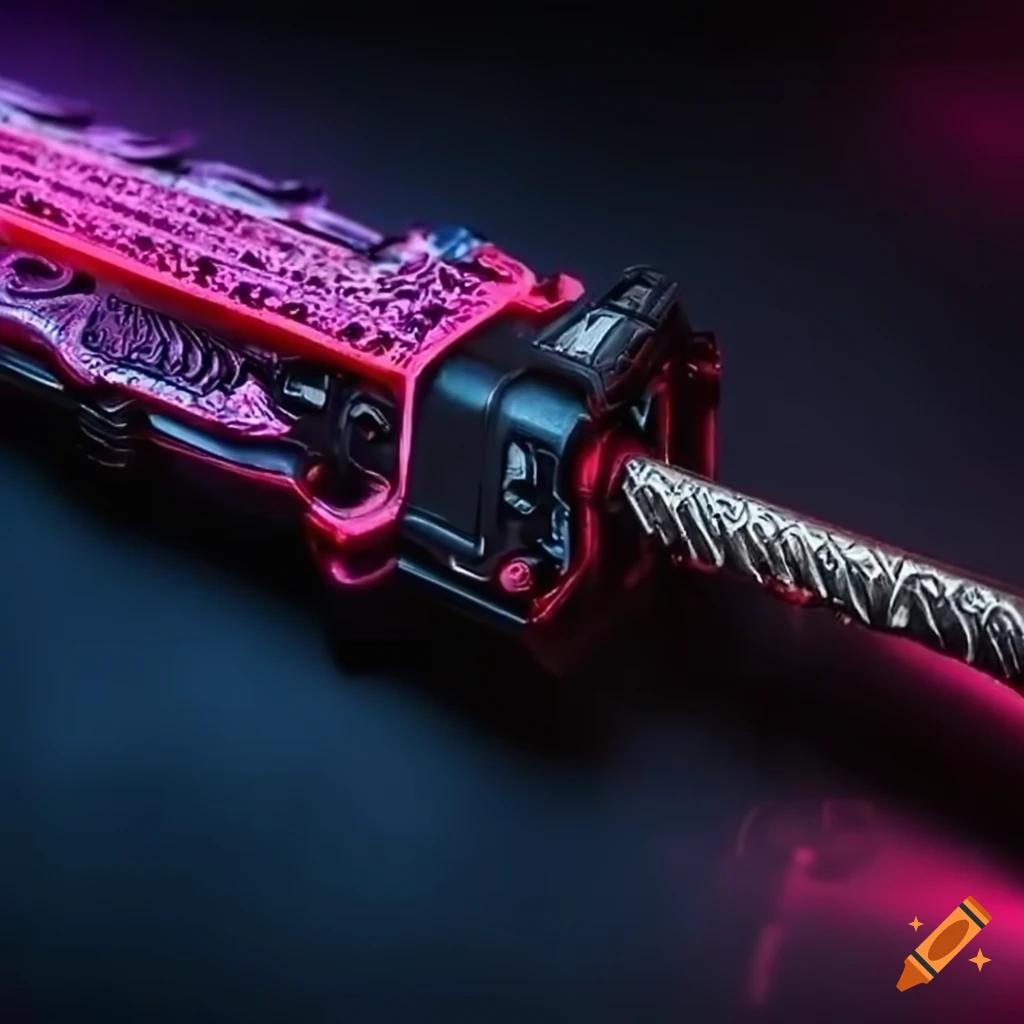 Cyberpunk blood sword on Craiyon