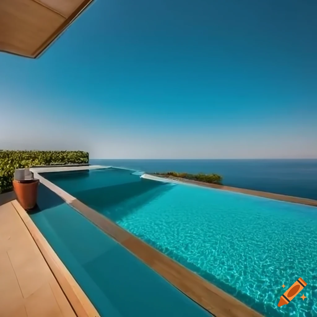 Rooftop pool with sea views on Craiyon