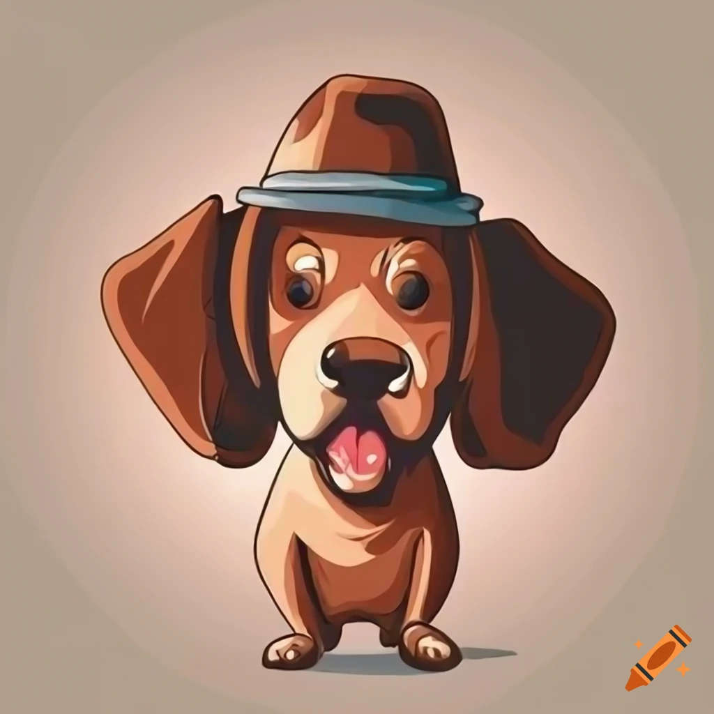 Cartoon dog wearing a hat on Craiyon