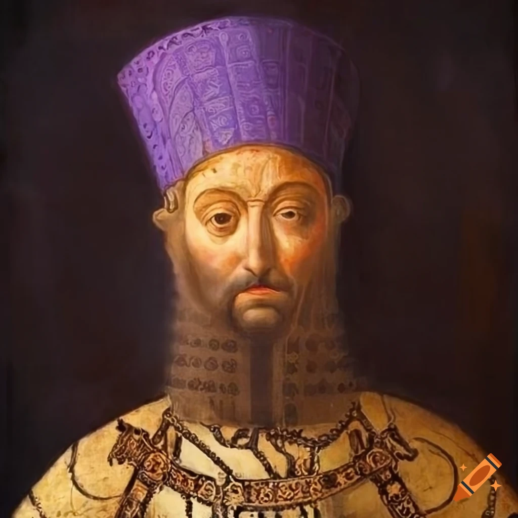 Portrait of a turkish king in medieval holy attire on Craiyon