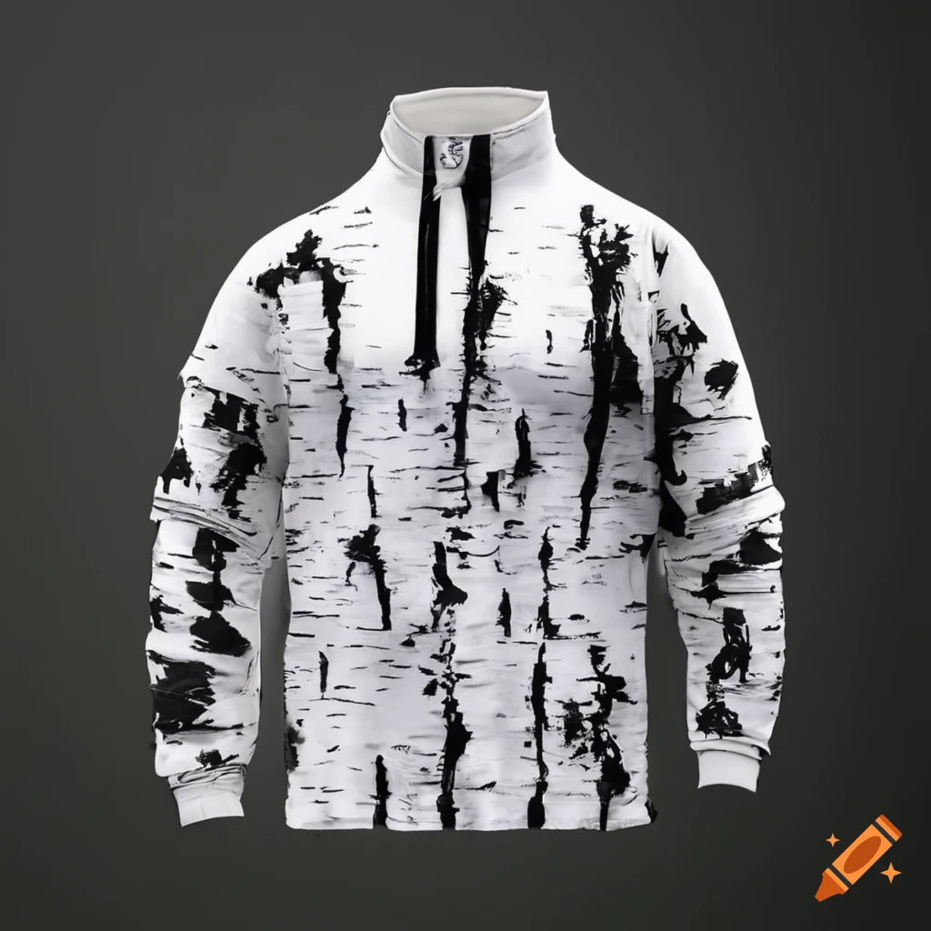 Oversized full body white and black birch tree texture tennis tracksuit ...