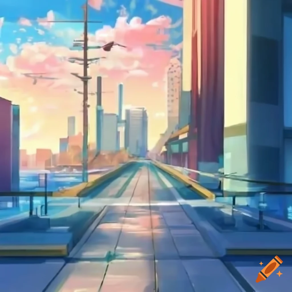 Anime empty cityscape in the daytime on Craiyon