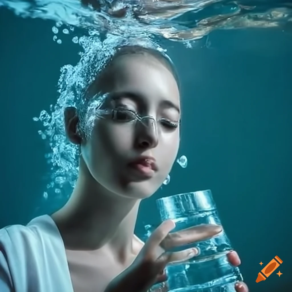 Italian scientist taking water samples in african waters on Craiyon