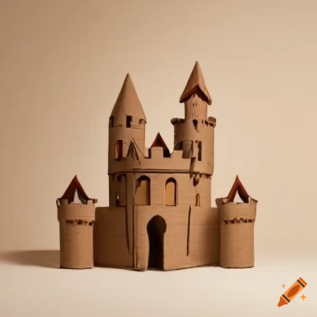 Cardboard castle on Craiyon