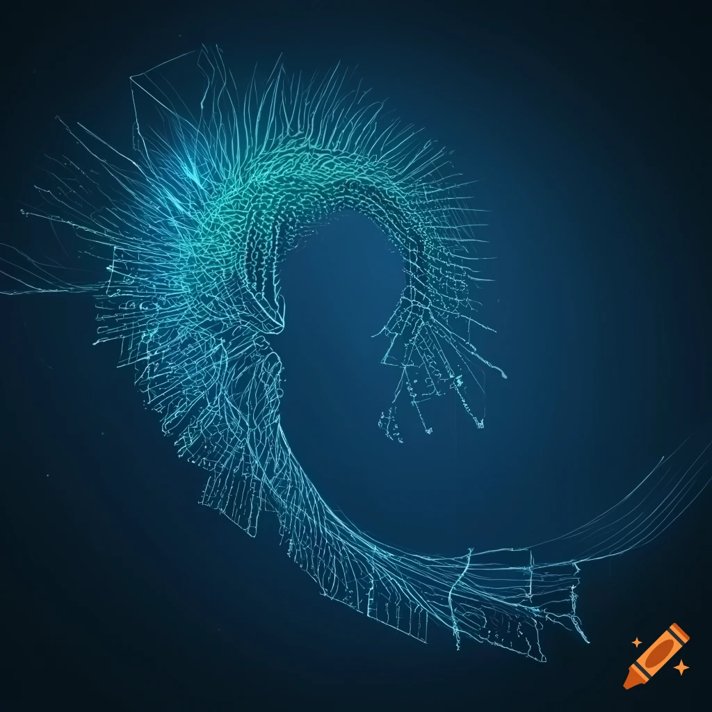 Visual representation of linear regression algorithm on Craiyon