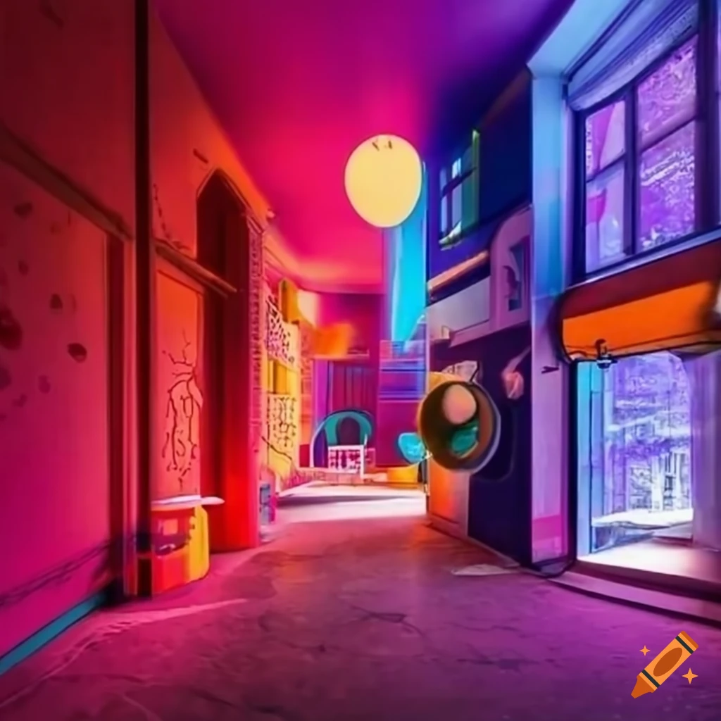 Postmodern architecture building with parcel delivery and coworking ...