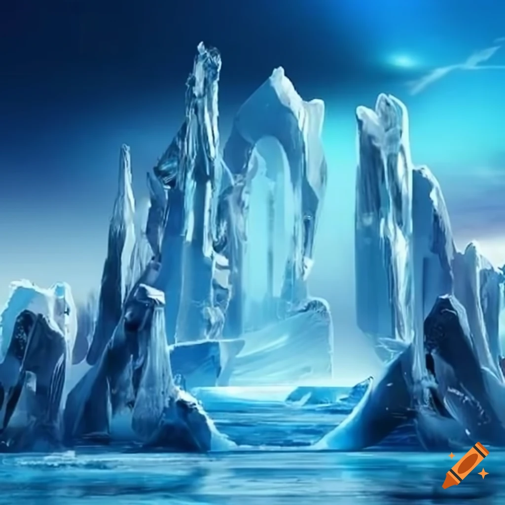 Futuristic ice world on Craiyon
