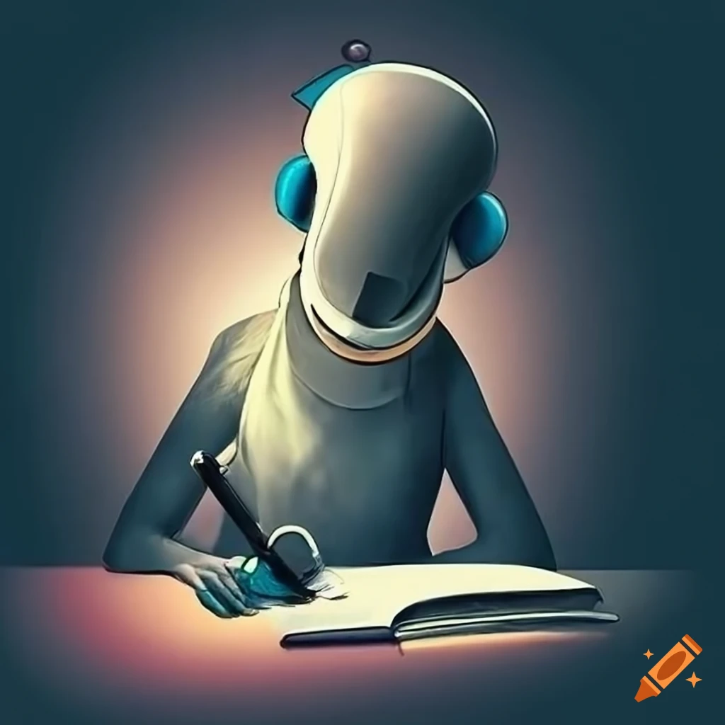 Automated machines writing books on Craiyon