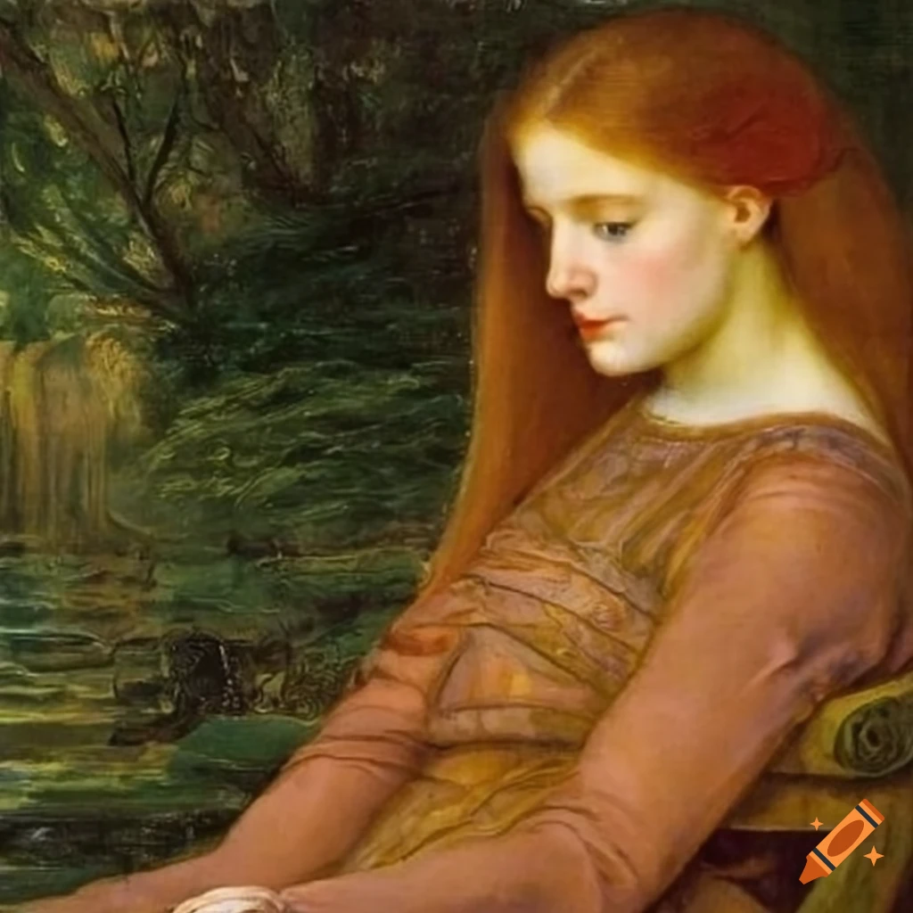 Painting of ophelia by millais in pre-raphaelite style on Craiyon