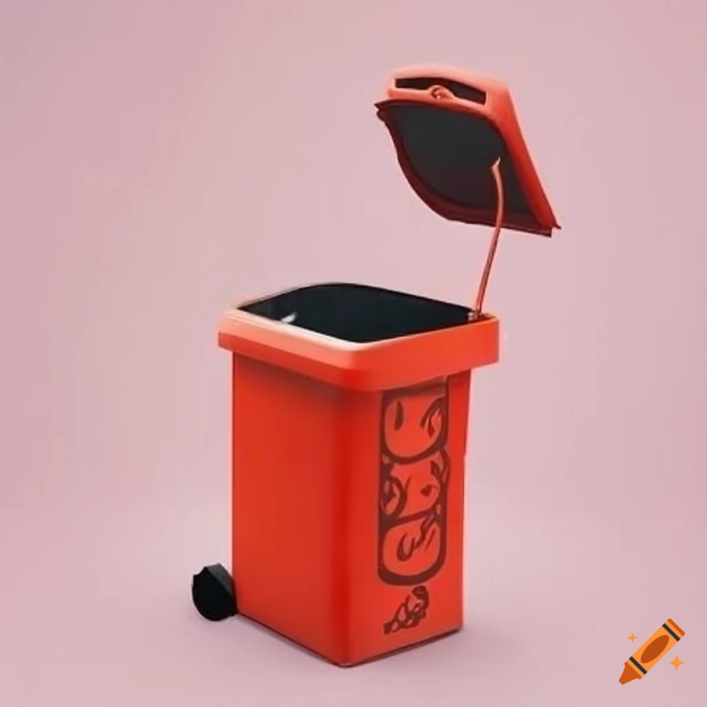 Open lid dustbin on Craiyon