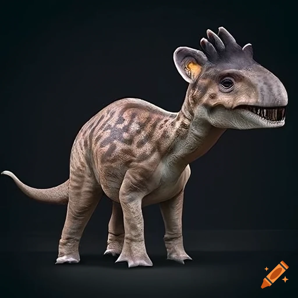 Hadrosaurus dinosaur with baby tapir-like color pattern on Craiyon