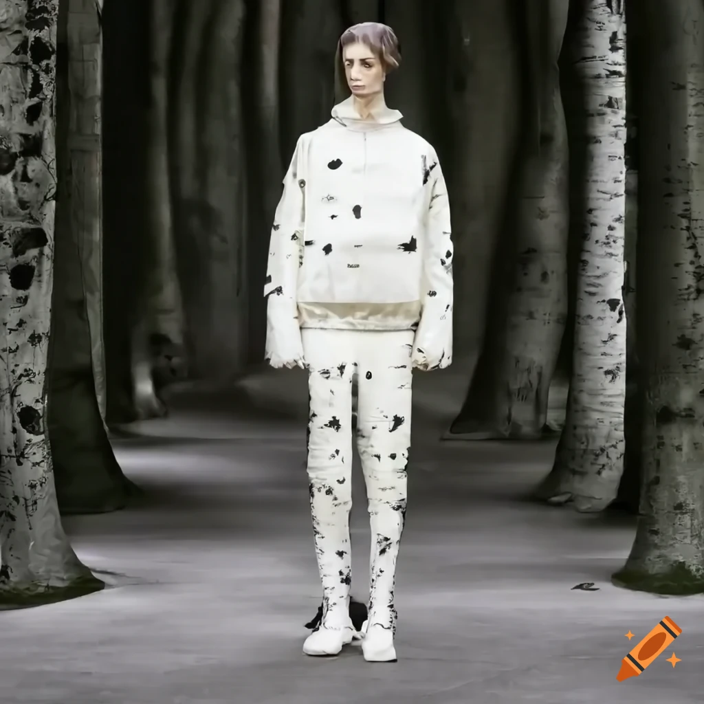 Maison margiela old school full body tracksuit with birch tree texture ...