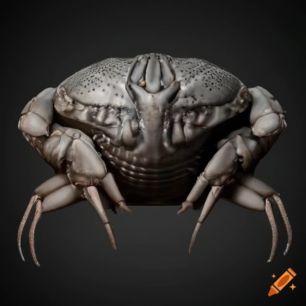 3D model of a black crab/horseshoe crab/millipede alien creature on Craiyon