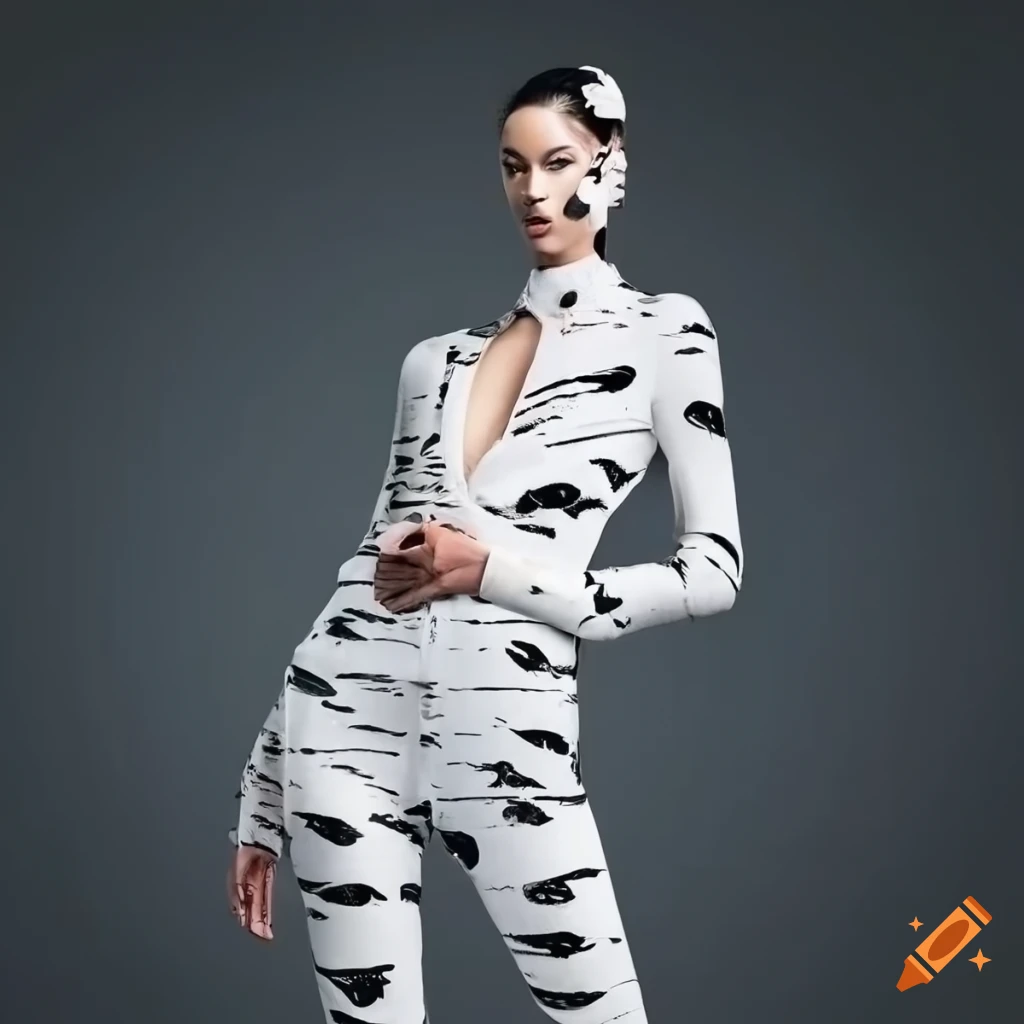 Thierry Mugler old school white & black birch tree texture street style ...