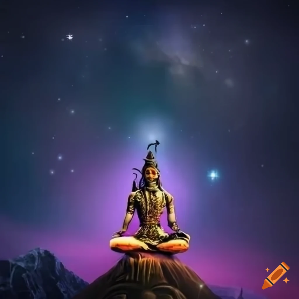 Image depicting lord mahadev against a space background on Craiyon