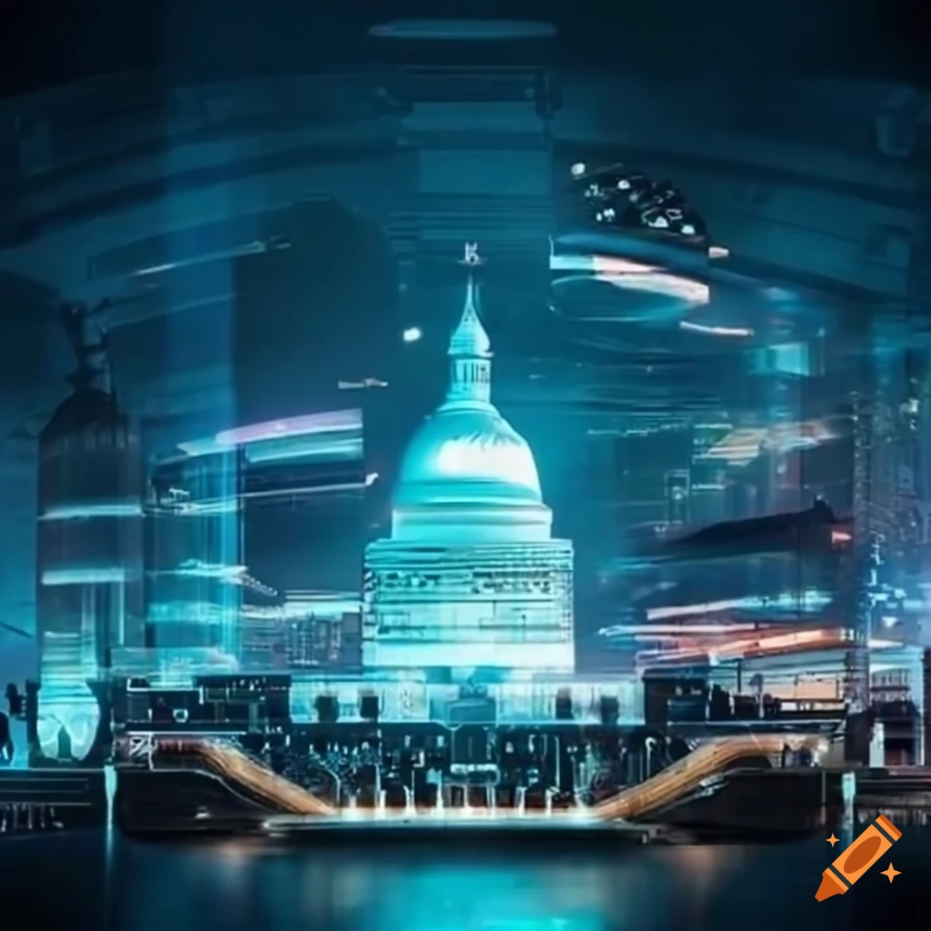 Futuristic digitalization of local government services on Craiyon