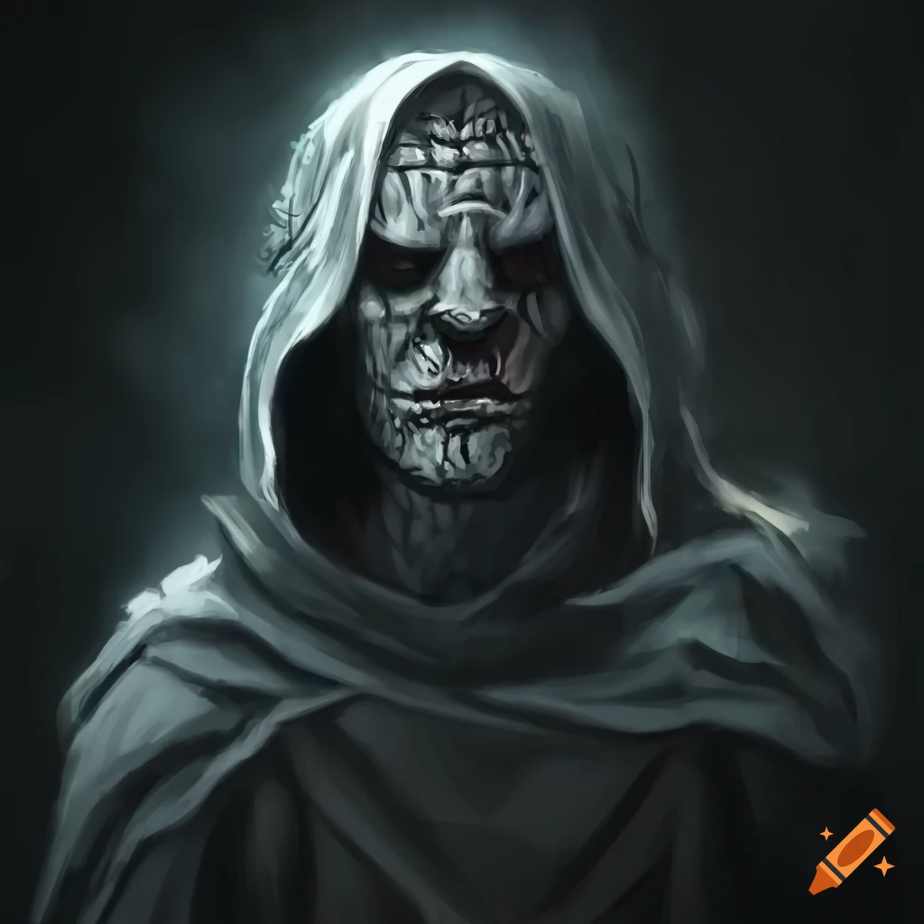 Mysterious face expressing intense emotion in a dnd setting on Craiyon