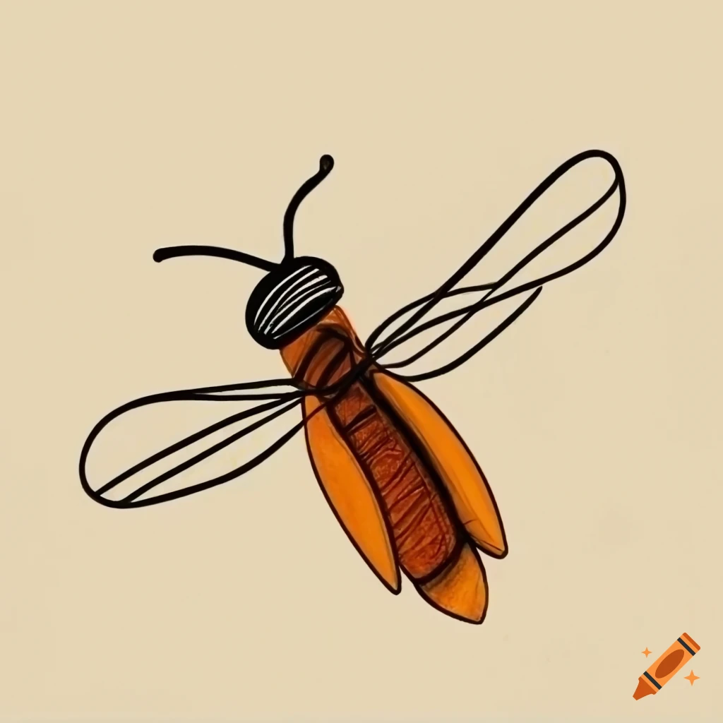 Single firefly in a minimalistic style on Craiyon