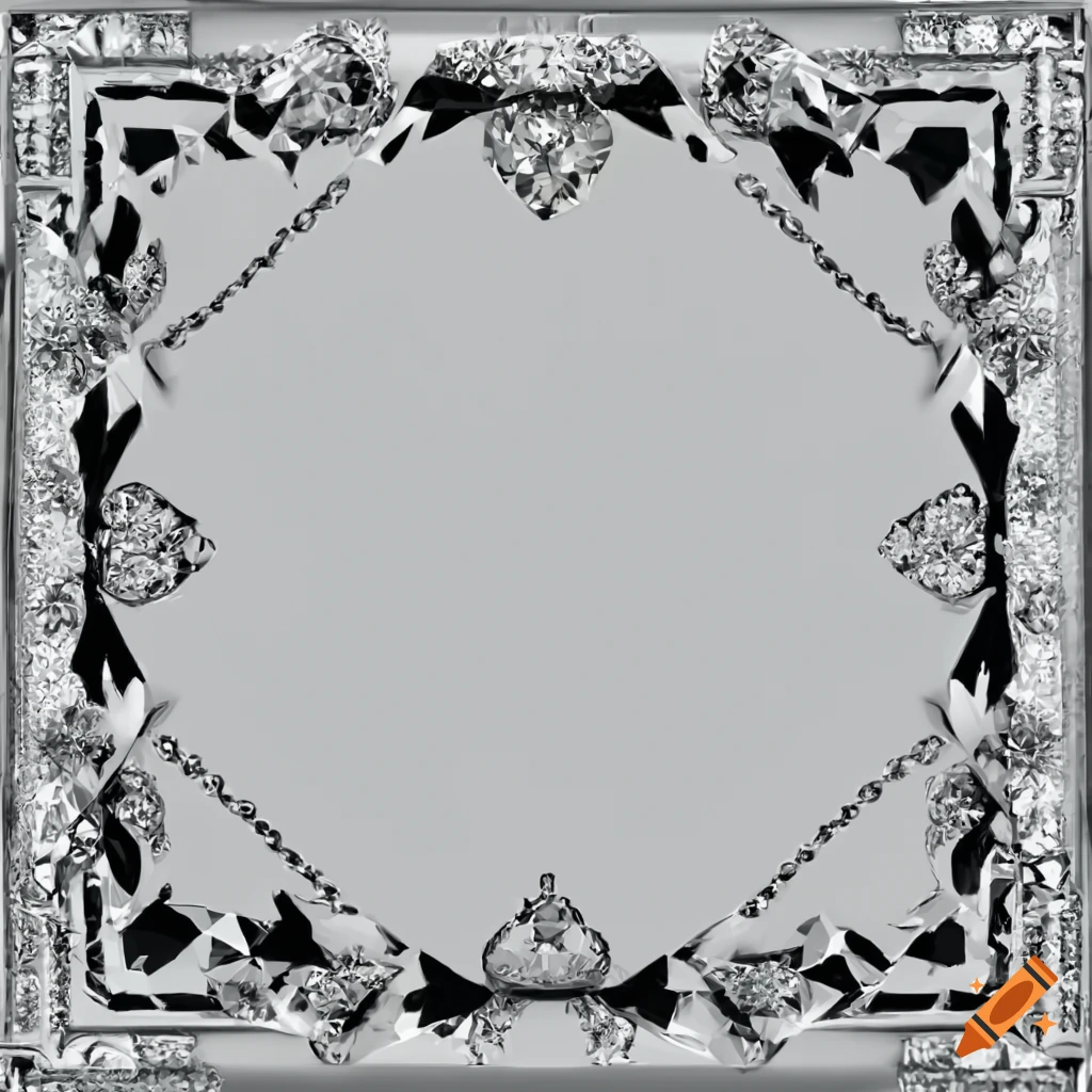 Simple greyscale diamond-inspired border design on Craiyon