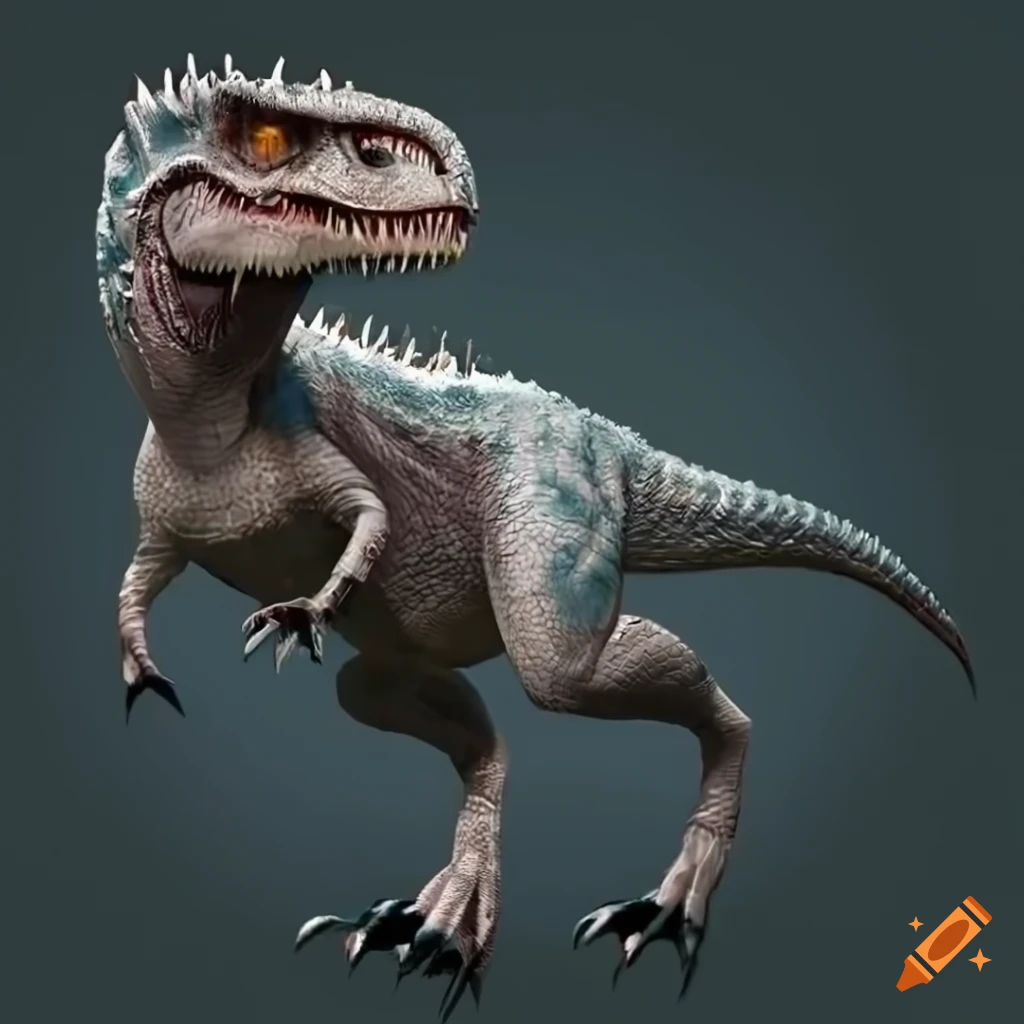 Full body of indominus rex with a menacing appearance on Craiyon