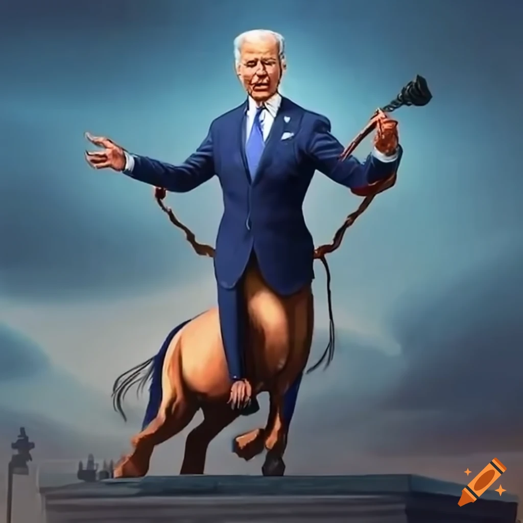 Joe biden depicted as a horse centaur on Craiyon