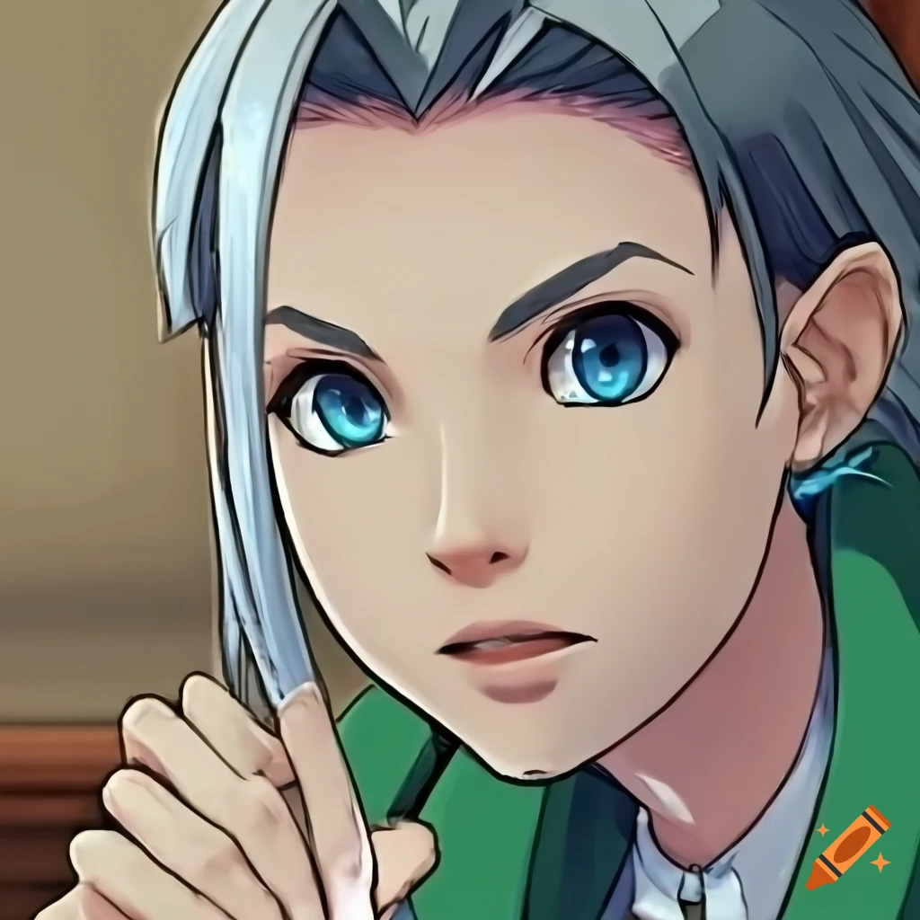 Young woman with white hair, blue eyes, and green clothes from ace ...