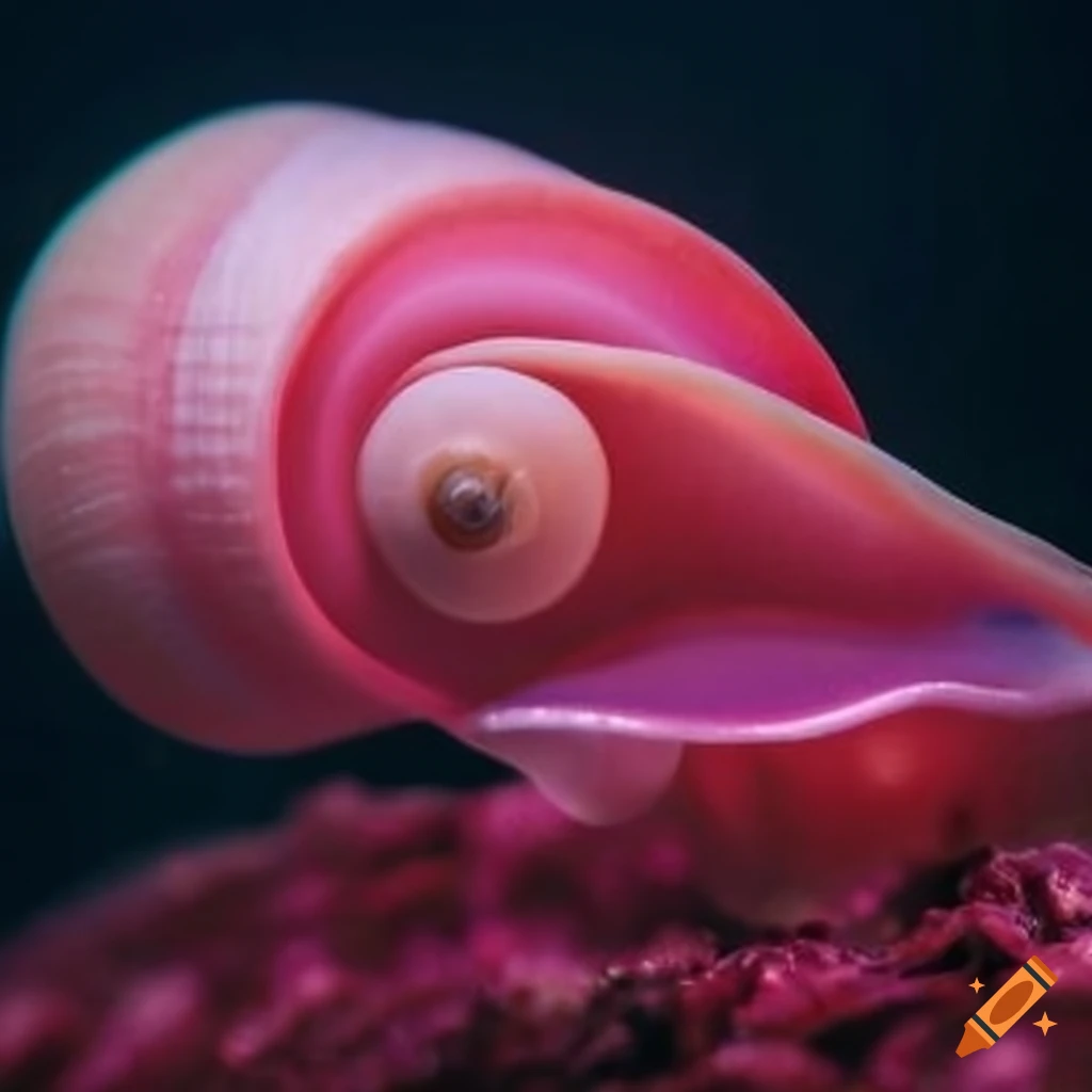 Pink glossy slightly opened mollusks on Craiyon