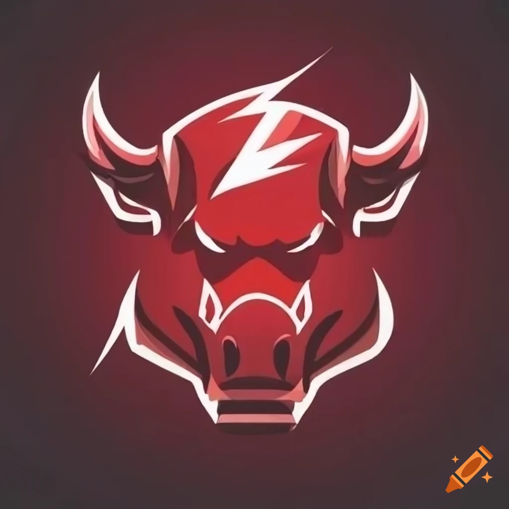 Red boar logo with lightning on Craiyon