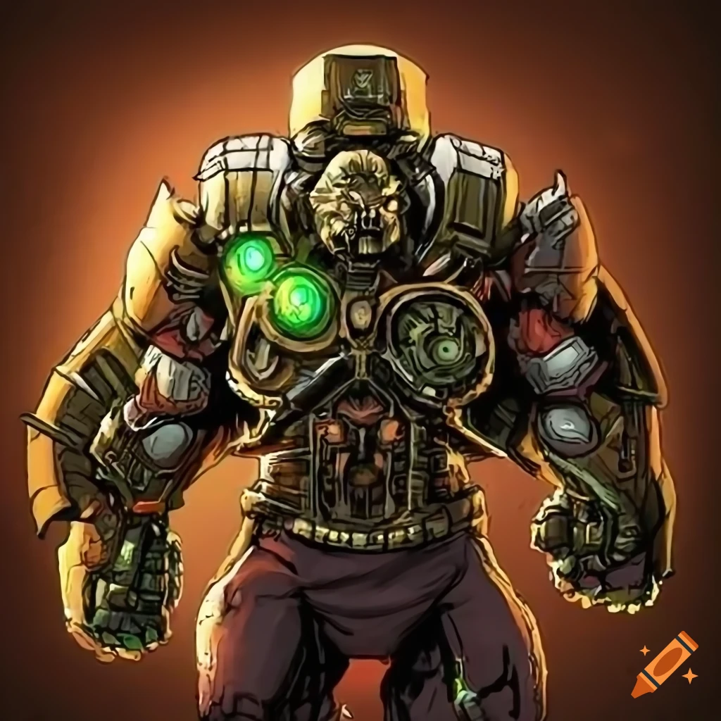 Steampunk character with gas mask on Craiyon