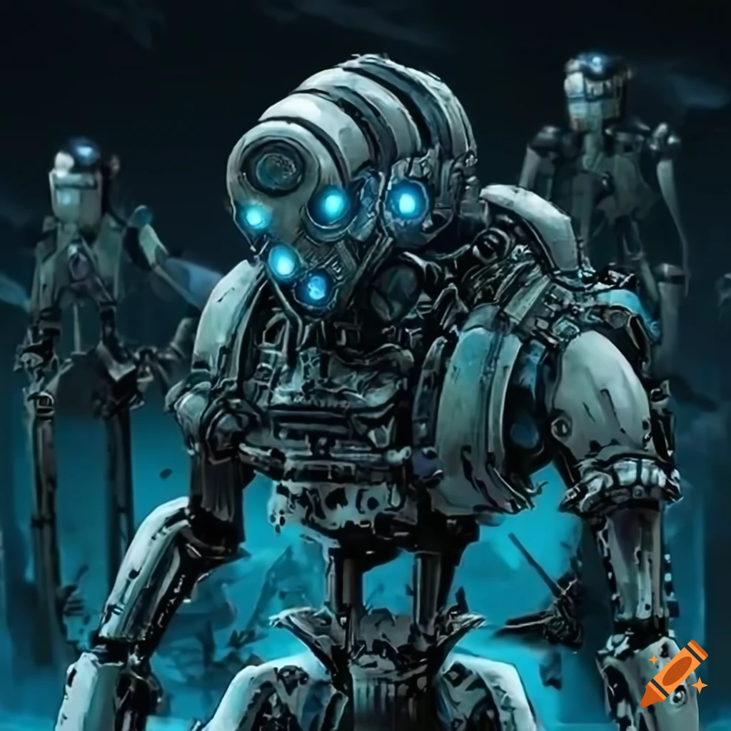Post-apocalyptic robot war on Craiyon