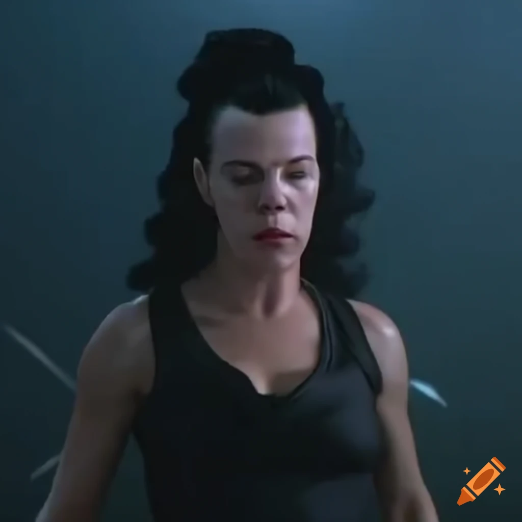 Movie fight scene with debi mazar as a dizzy and bruised female fighter ...