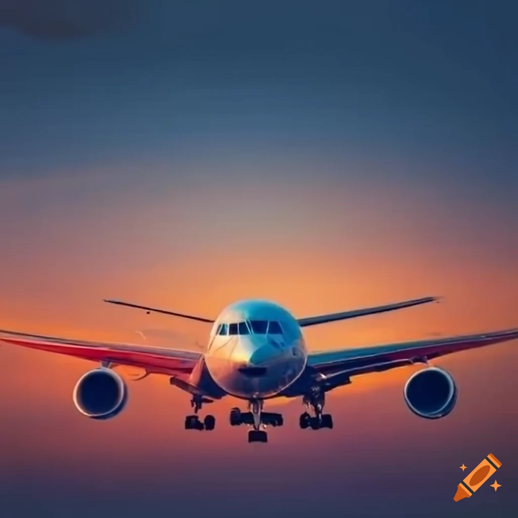 Airplane flying in the sky as an advertisement for an airline company ...