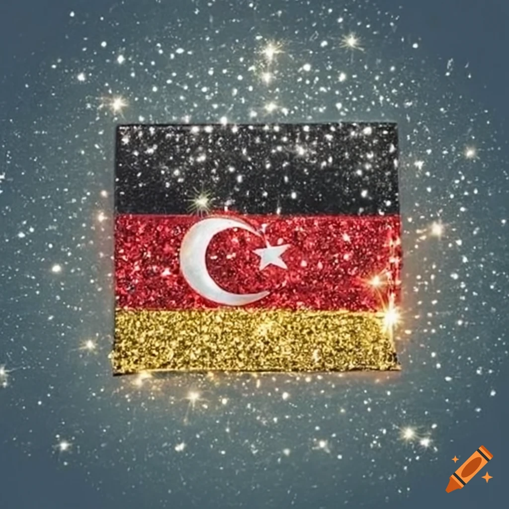 Germany flag with glittery moon and star on Craiyon