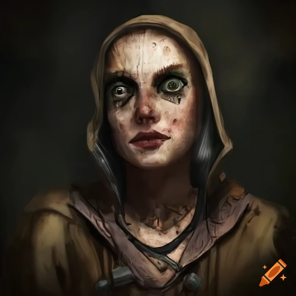 Portrait of a post-apocalyptic character on Craiyon