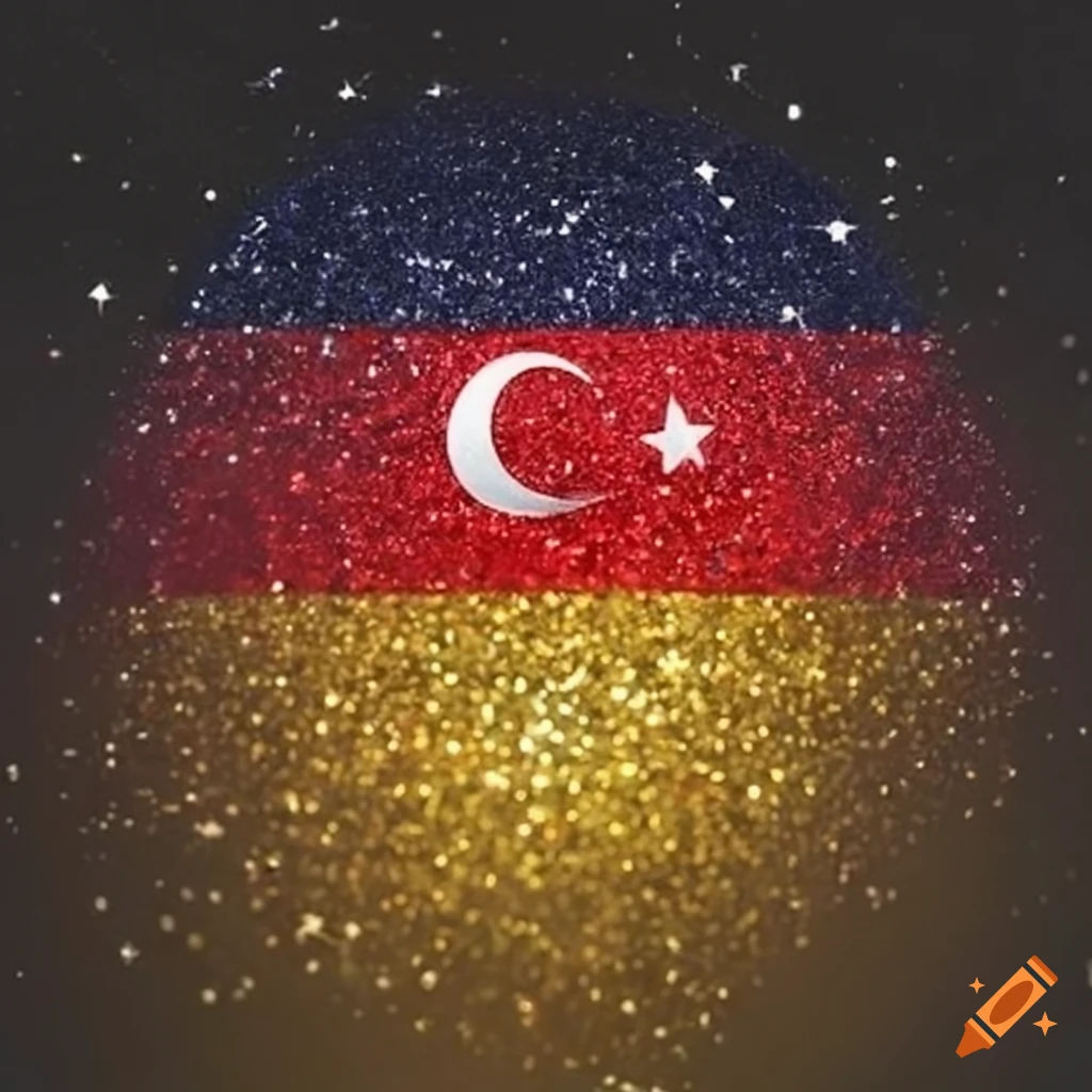 Germany flag with glittery moon and star on Craiyon
