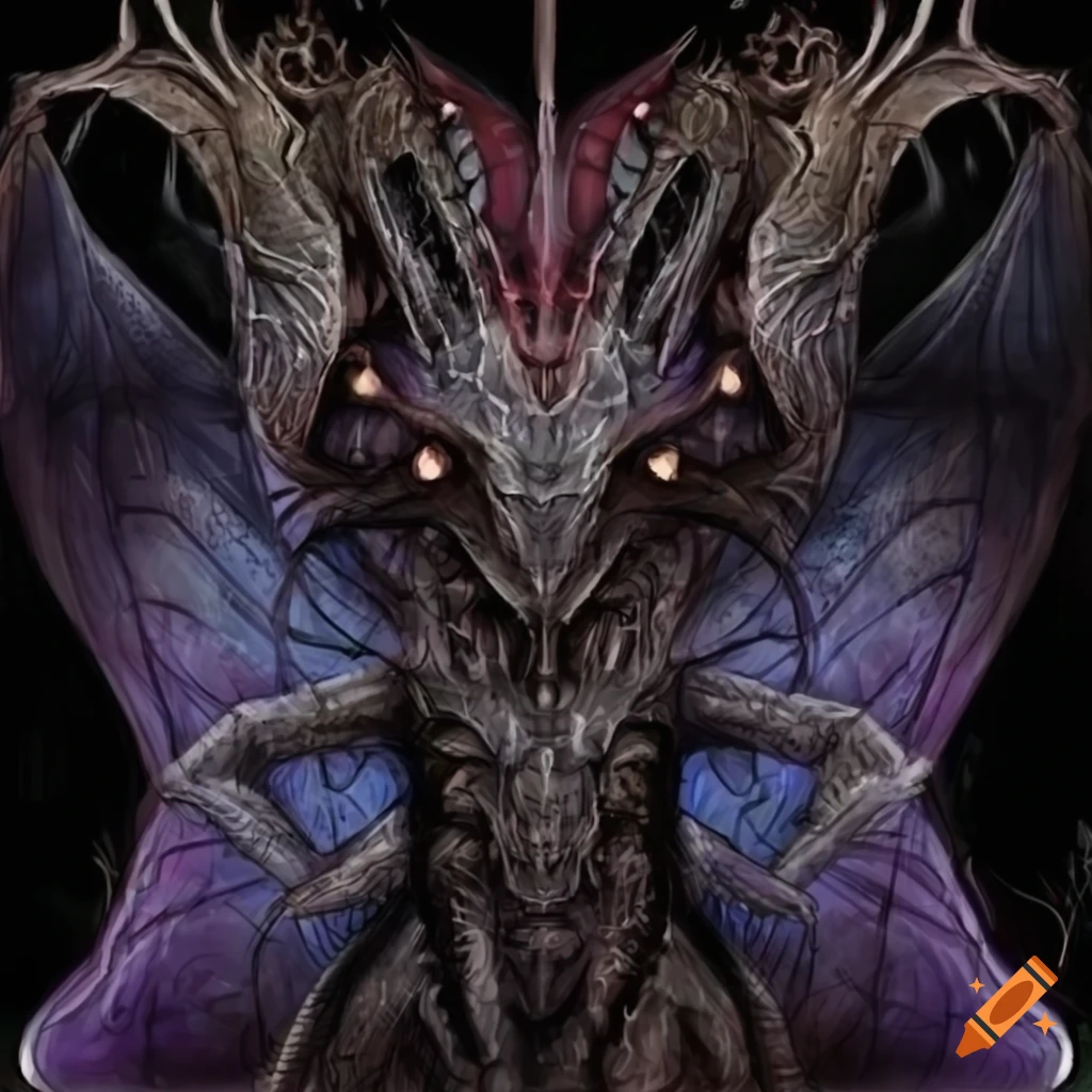 Qu. godlike alien winged insect overlords on Craiyon