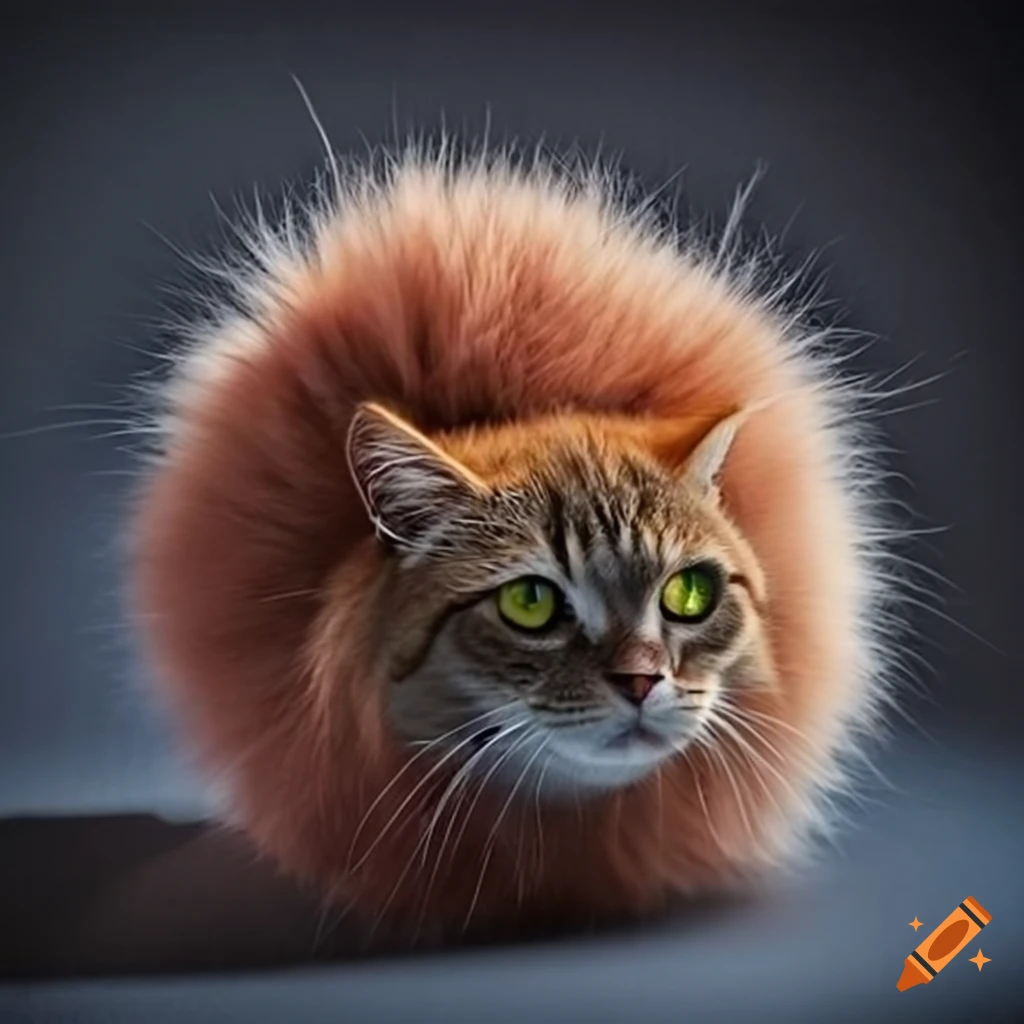 Round cat furball on Craiyon