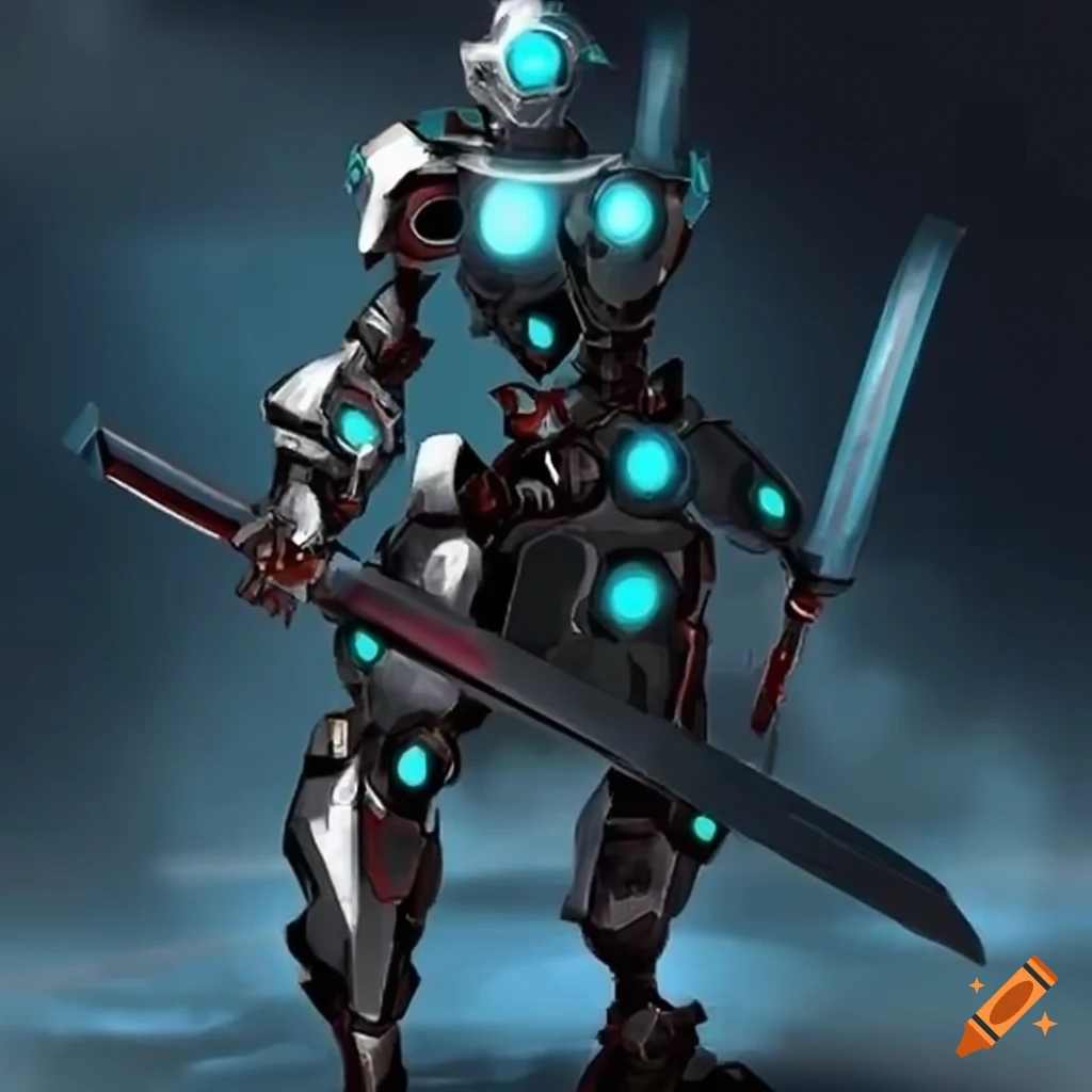 Robot sword fighter on Craiyon