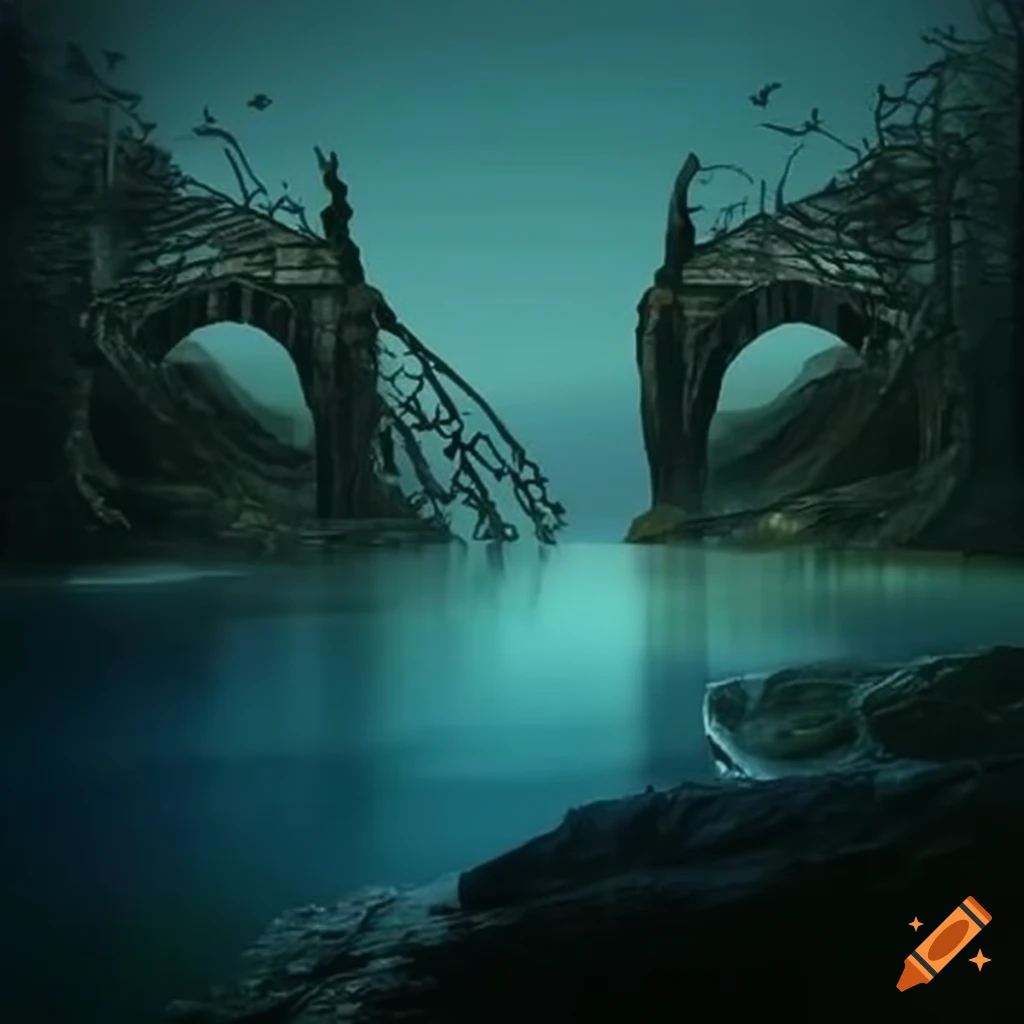 Magical broken bridge on Craiyon