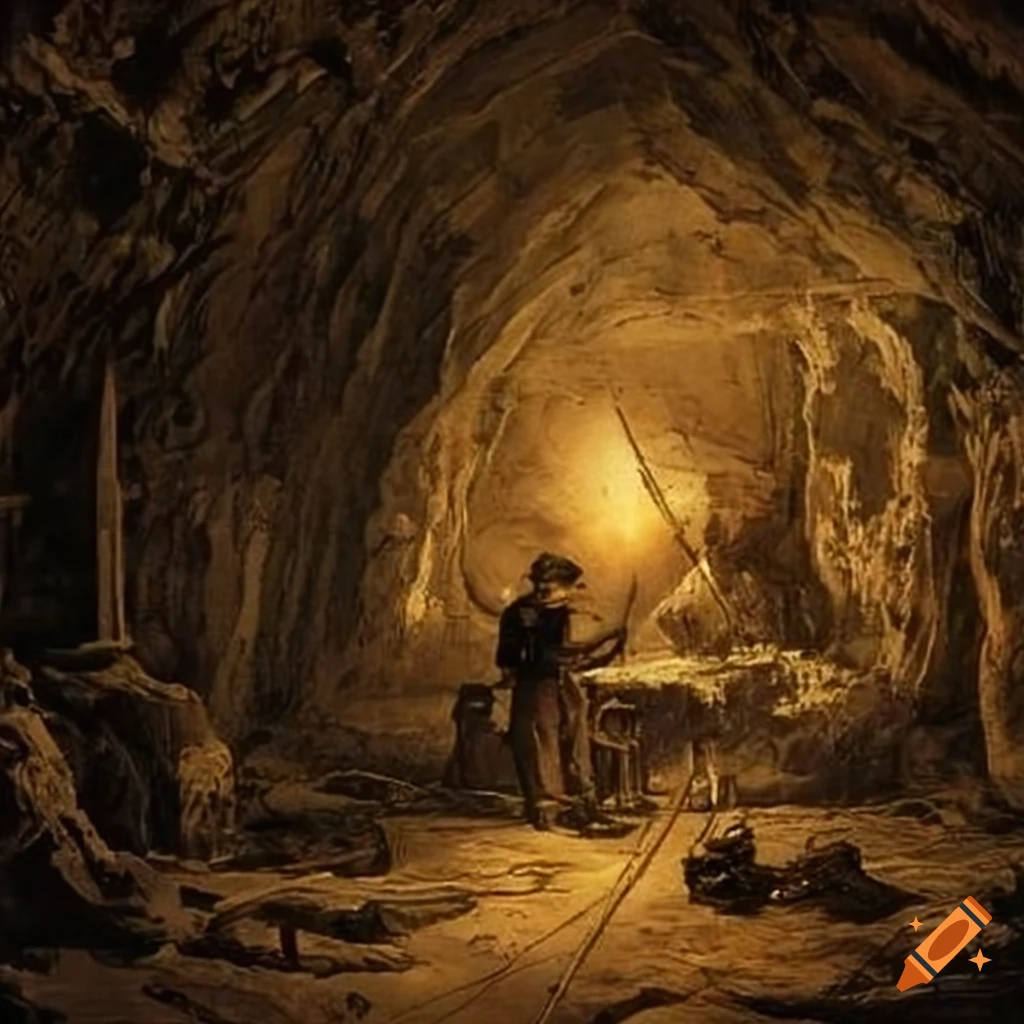 Miner in the mines from 1849 on Craiyon