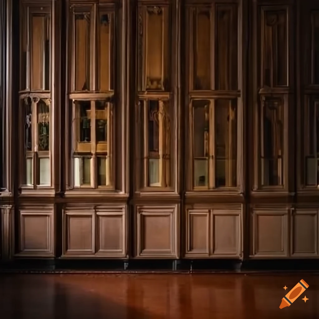 Empty dining hall at night on Craiyon