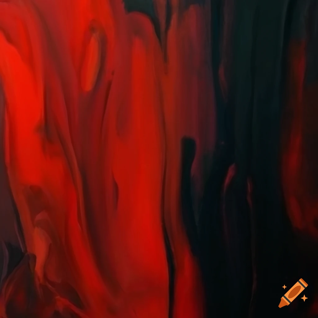 Close-up of billowing crimson robe with black/dark accents in an ...