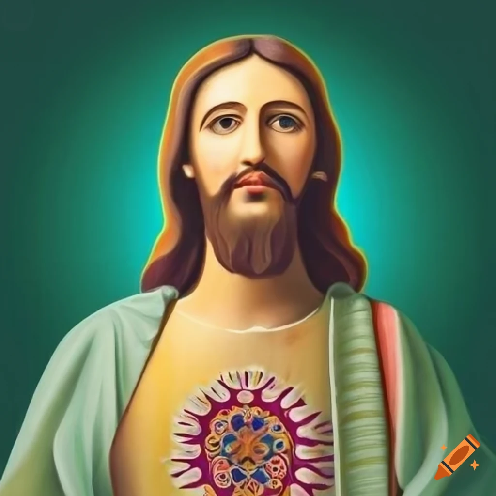 Jesus Resurrection stand-up in vivid folk art style on Craiyon