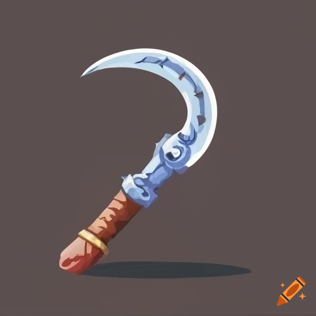 Fantasy-style sickle weapon drawing on Craiyon